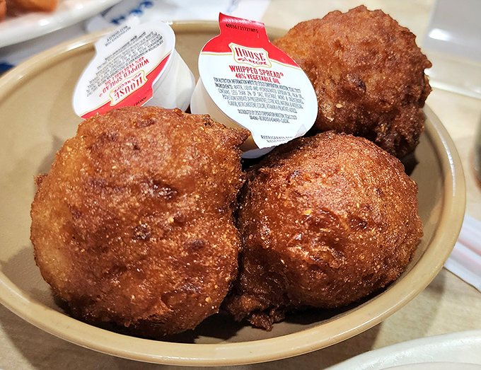 These hush puppies don't need to be quiet about their greatness &ndash; crispy outside, fluffy inside, and absolutely worth the trip.