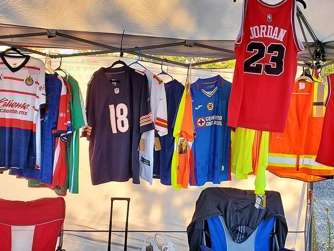 Jersey heaven for sports fans! That Jordan #23 stands sentinel among international soccer jerseys, proving good taste crosses all borders.
