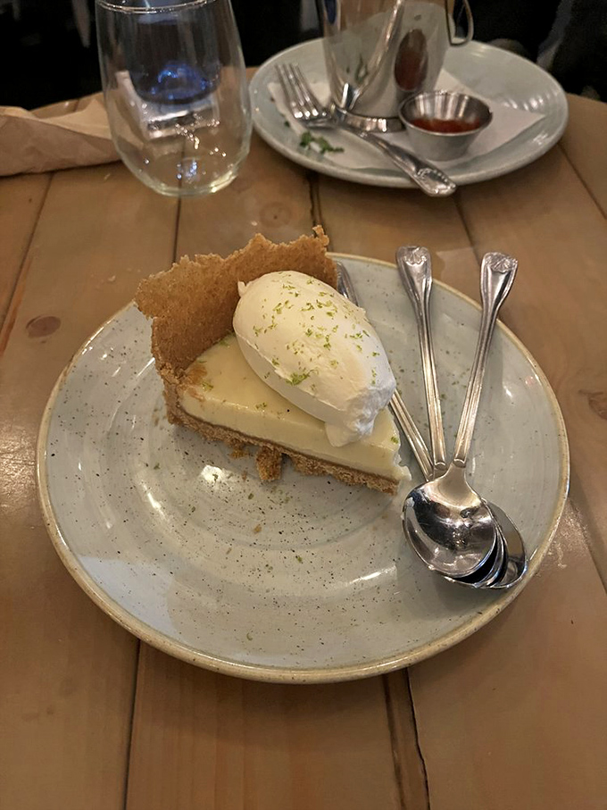 Key lime pie that strikes that impossible balance: tart enough to make you pucker, sweet enough to make you swoon.