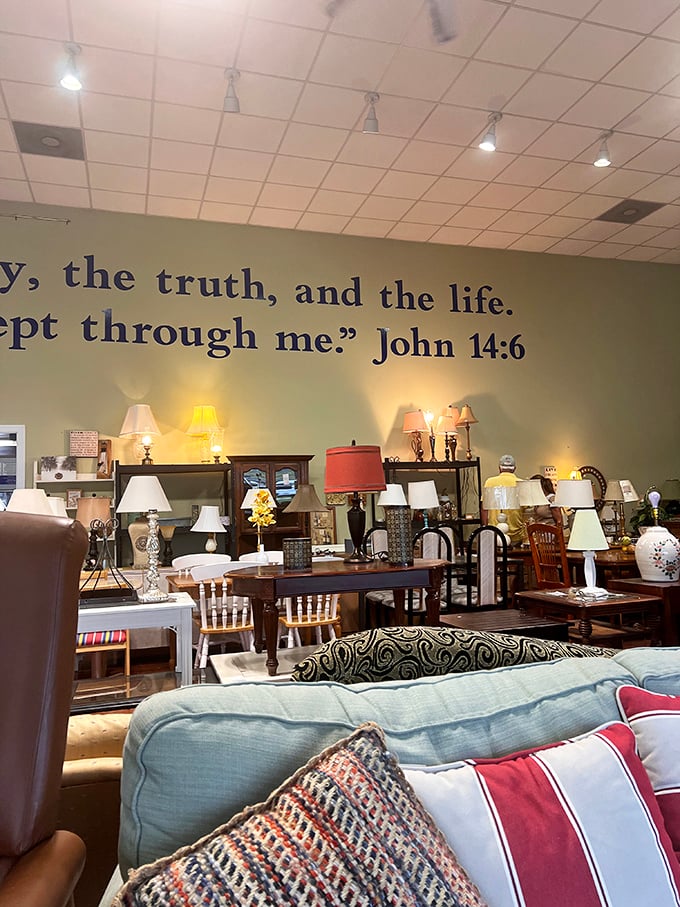 The lamp section glows with potential, offering everything from practical reading lights to statement pieces that would cost a fortune new.