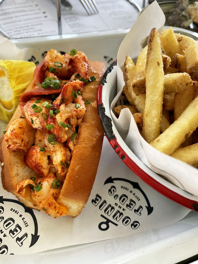 The lobster roll that launched a thousand road trips&mdash;sweet meat, buttery roll, and fries that deserve their own fan club.