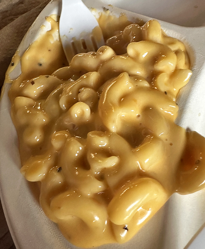 Mac and cheese that doesn't mess around. This isn't some fancy truffle-infused nonsense&mdash;it's creamy, cheesy comfort that knows its role.