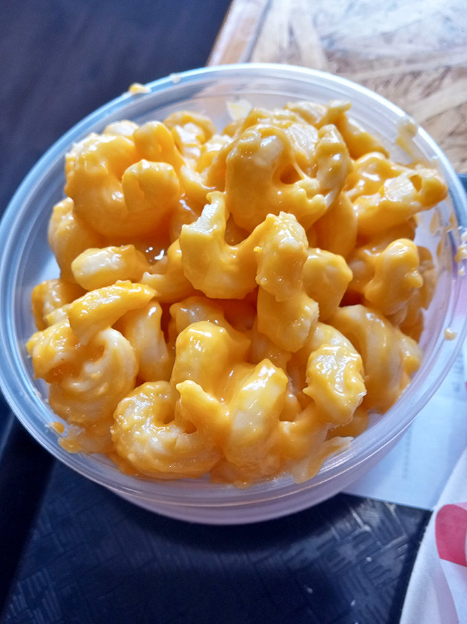 Mac and cheese that doesn't apologize for being exactly what it is&mdash;comfort in a cup, with cheese pulling rank over any notion of restraint.