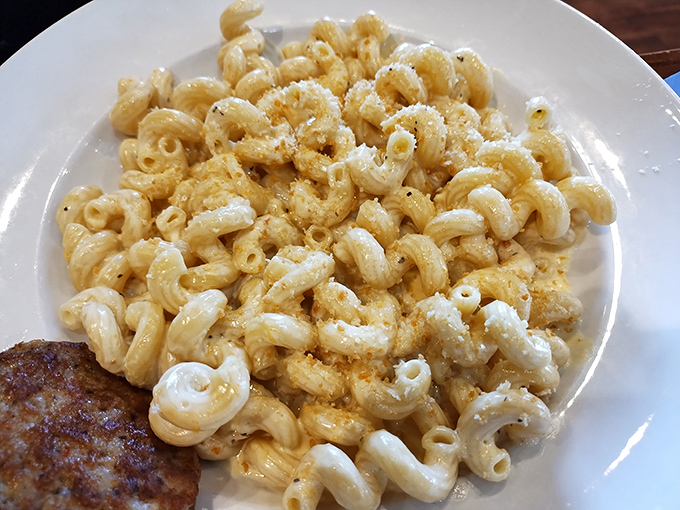 Mac & cheese so creamy it should require a permission slip. Comfort food that makes you want to hug whoever invented pasta.