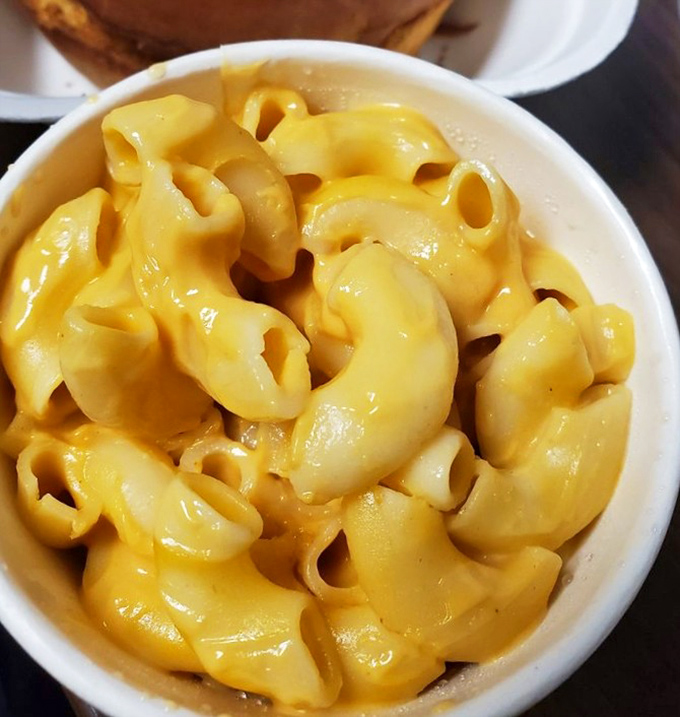 Mac and cheese that doesn't know the meaning of "al dente." This is comfort food that hugs you from the inside.
