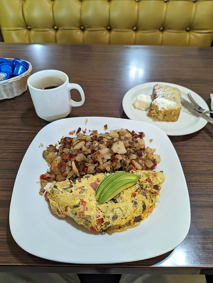 The legendary Machaca Scramble with home fries&mdash;where shredded beef meets eggs in a relationship more perfect than any Hollywood romance.