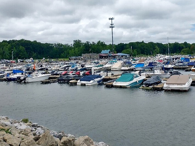 Marina tetris&mdash;where boaters play the summer-long game of "will my vessel fit in that impossibly small space?" Spoiler: somehow it always does.