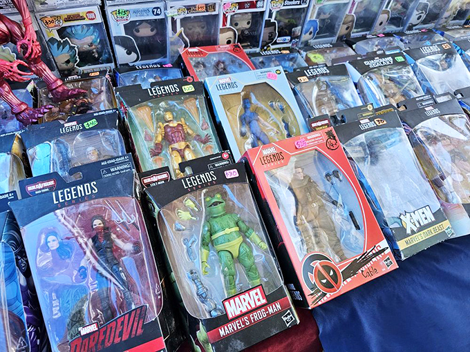 Superhero heaven for collectors young and old. Marvel at these action figures that bring comic book adventures into the palm of your hand.