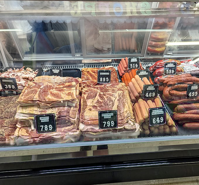 Bacon, sausages, and cuts of meat that would make any carnivore weak at the knees. This isn't your supermarket meat section.