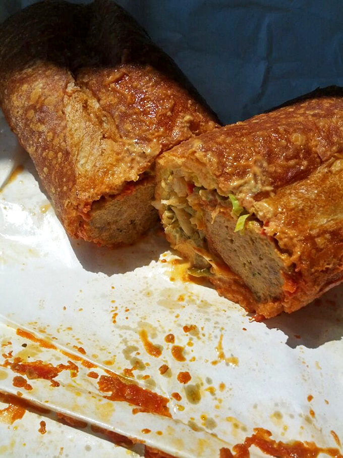 That meatball sandwich has clearly been taking its vitamins. The sauce-soaked bread is practically glowing with tomato-based goodness.