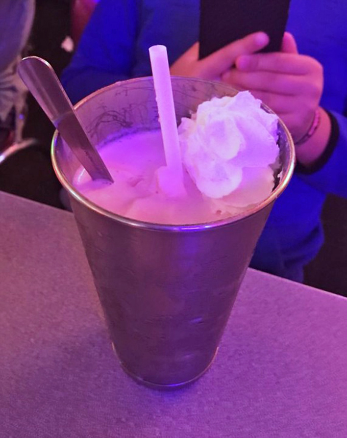 The milkshake so thick it defies gravity&mdash;topped with whipped cream that stands at attention. This isn't a drink; it's dessert with a straw as an optimistic suggestion.
