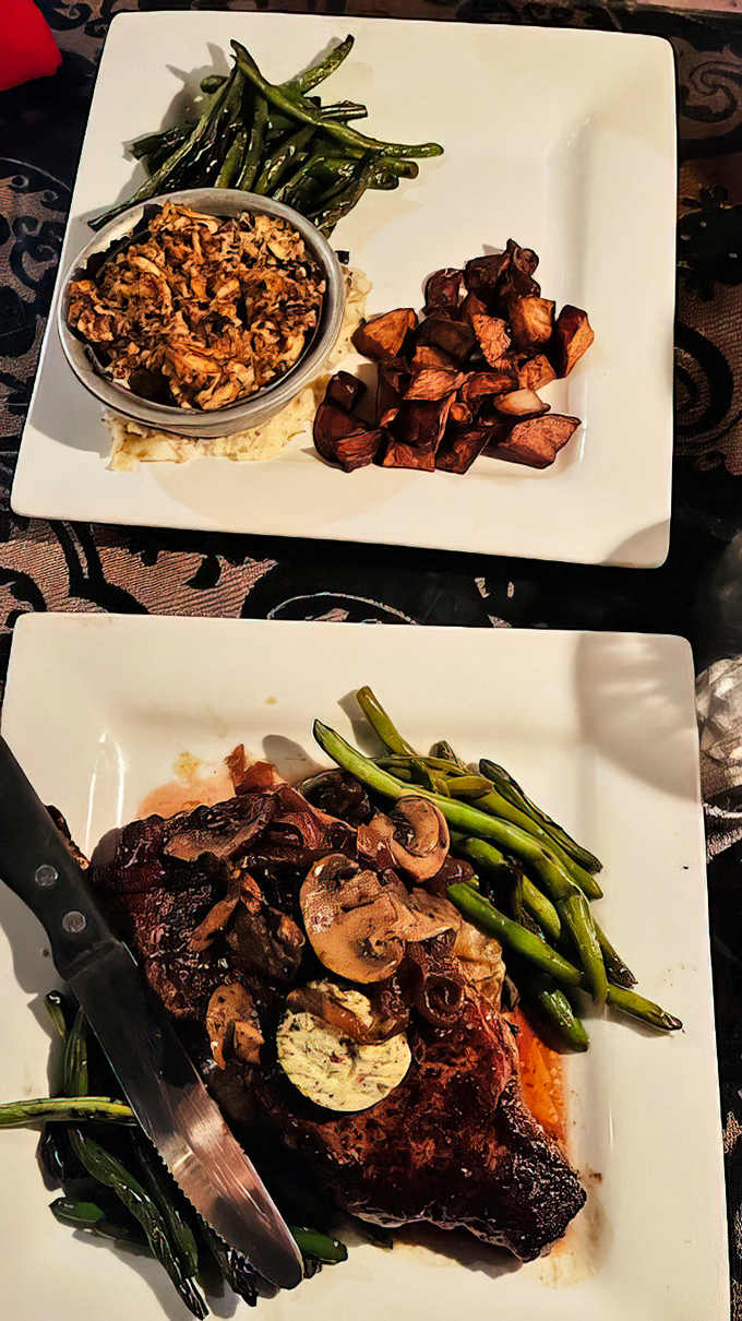 Roasted vegetables and savory sides create a colorful landscape around the main attraction&mdash;proof that supporting characters sometimes steal the scene.