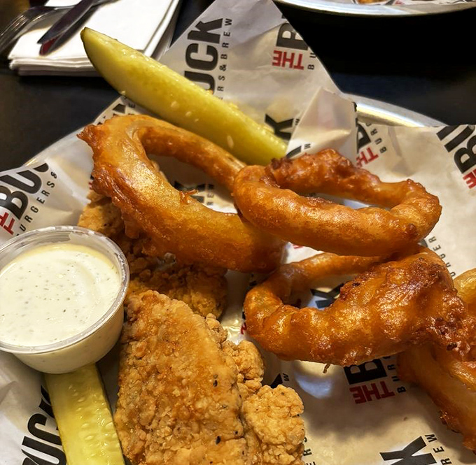 Onion rings and chicken tenders that make you question why you ever settled for drive-thru versions. Some relationships are worth the upgrade.