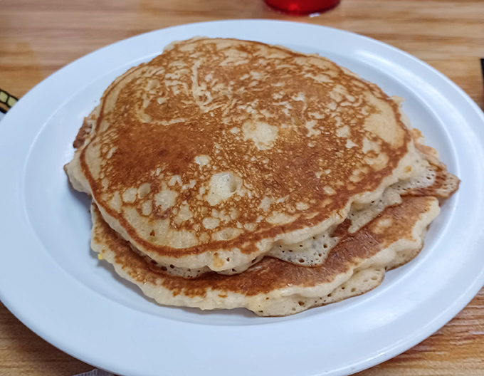 These pancakes aren't just breakfast&mdash;they're edible sunshine, golden-brown and ready to brighten your morning with their simple, fluffy perfection.