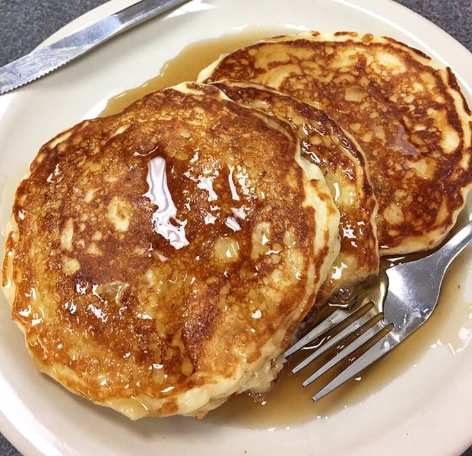 These pancakes achieve that mythical balance&mdash;crispy edges, fluffy centers, and just waiting for their maple syrup baptism.