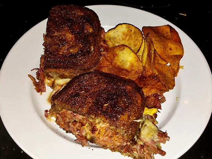 Sandwich architecture at its finest&mdash;this patty melt's crispy exterior gives way to melty, beefy bliss that demands both hands.