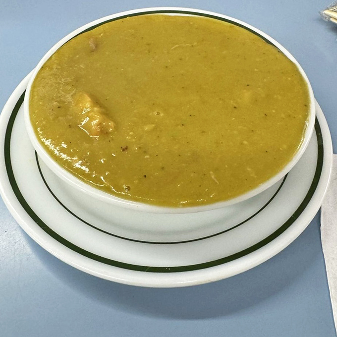 The pea soup looks like liquid sunshine and tastes like comfort &ndash; the kind that makes you forget about fancy bisques forever.