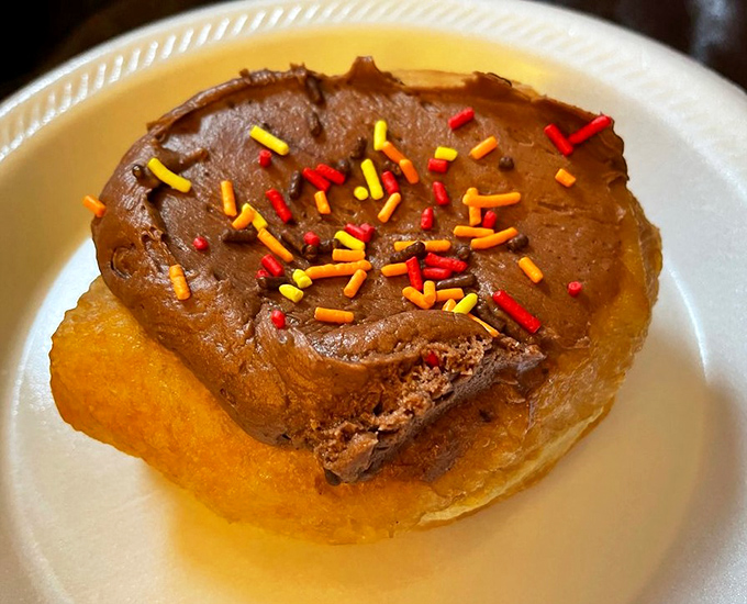 Not all heroes wear capes&mdash;some wear chocolate frosting over a golden donut base. This one's ready for its close-up.