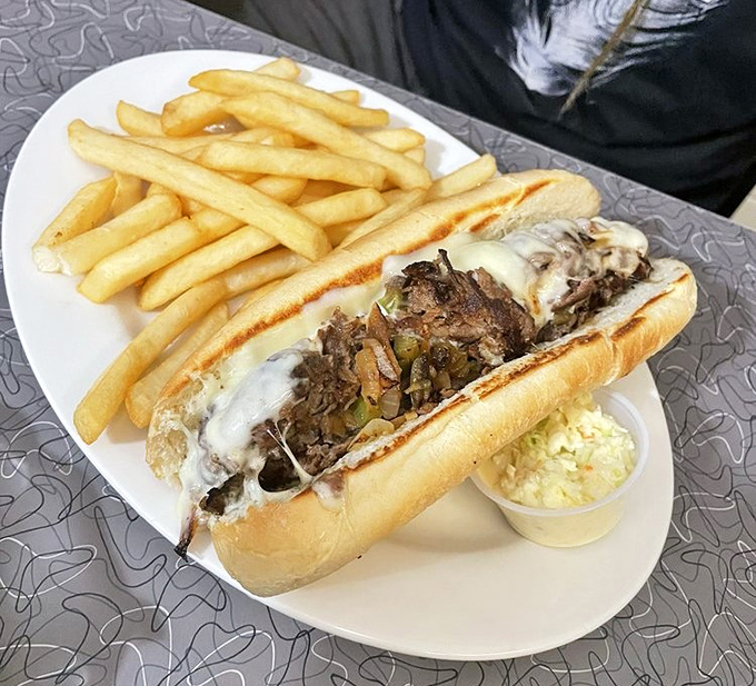 This Philly cheesesteak brings authentic flavors south, proving good food knows no geographical boundaries.