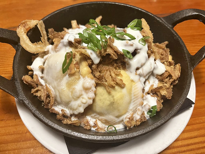 These aren't your babushka's pierogies&mdash;golden pockets of potato heaven crowned with melty cheese and fresh herbs, ready for their close-up.