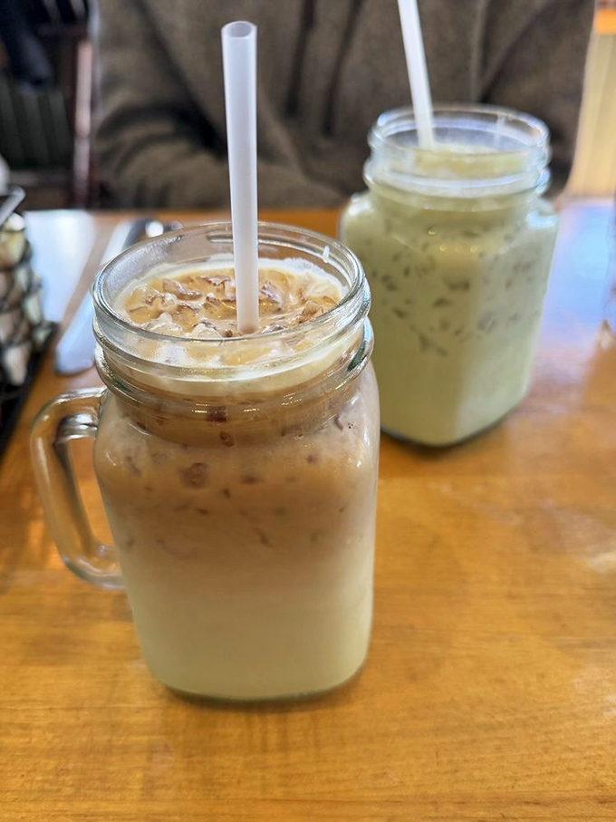 This pistachio latte proves that sometimes the most unexpected combinations create pure morning magic together.