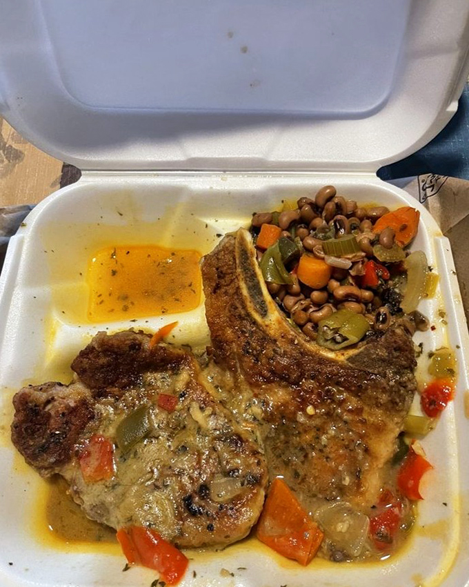 These pork chops aren't just cooked&mdash;they're transformed. Swimming in savory gravy alongside black-eyed peas that steal the spotlight.