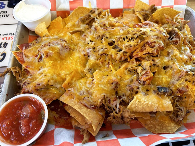 Pulled pork nachos that solve the age-old dilemma: "BBQ or Mexican tonight?" The answer is gloriously, deliciously both.