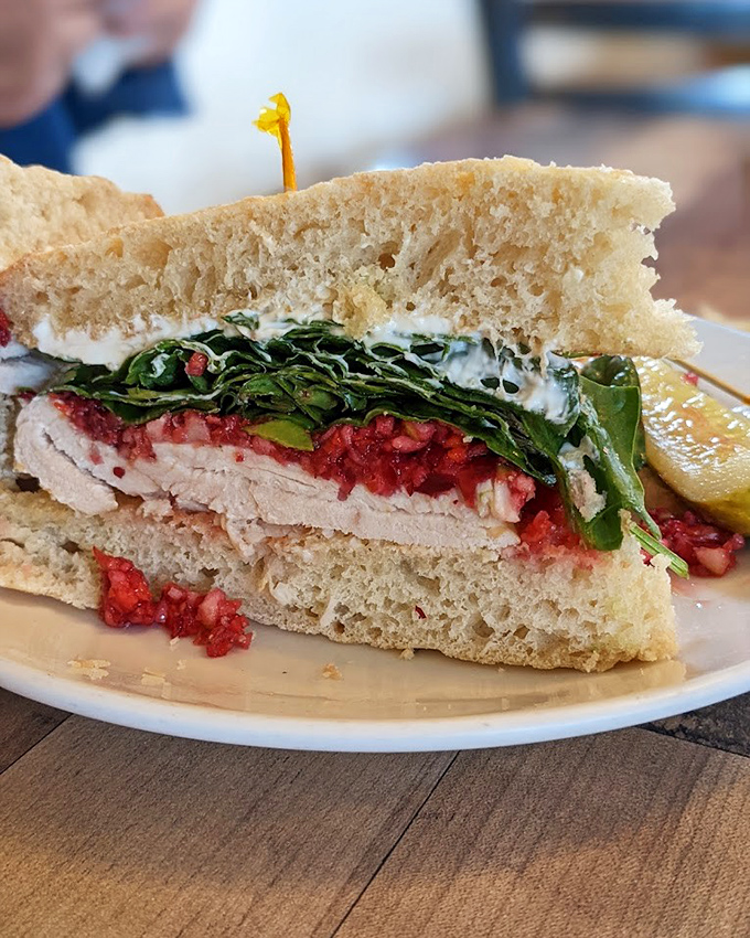 A sandwich that doesn't need to shout to be heard&mdash;the cranberry spread whispers "sophistication" while the turkey nods approvingly.