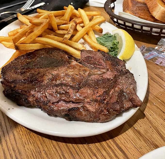 Meet the ribeye that launched a thousand return visits. The marbling on this beauty promises a flavor explosion that no Instagram filter could ever capture.