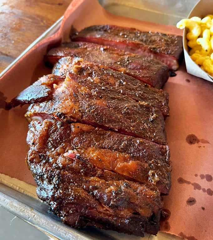 These ribs don't "fall off the bone"&mdash;they have just the right resistance that true barbecue aficionados recognize as textural perfection.