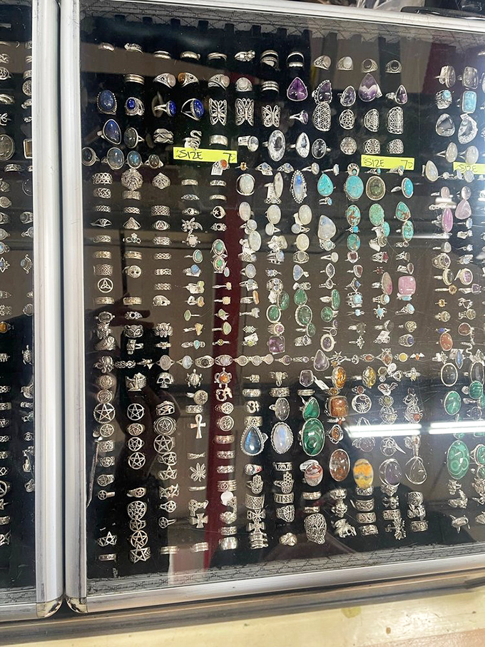 Treasure island for the finger! This glittering galaxy of rings offers everything from mystical stones to statement pieces that scream "conversation starter."