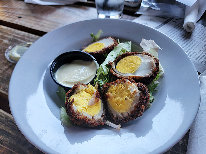 Scotch eggs &ndash; where breakfast meets bar food in a crispy-coated marriage that would make both your cardiologist and taste buds take notice.