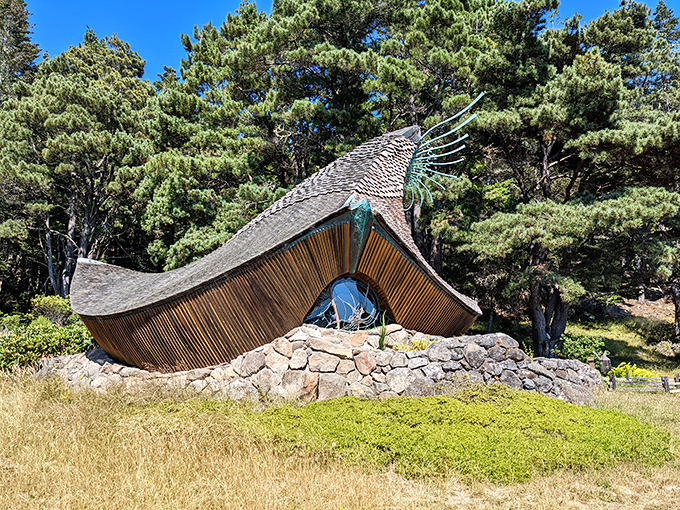 The Sea Ranch Chapel rises from the earth like a wooden wave frozen in time. Spirituality meets architecture in this coastal sanctuary.