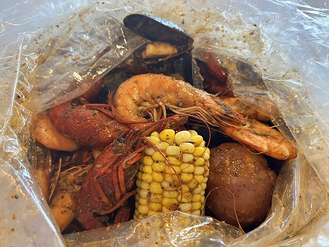 The holy grail of seafood boils &ndash; corn, potatoes, and shellfish swimming in spicy, buttery bliss.