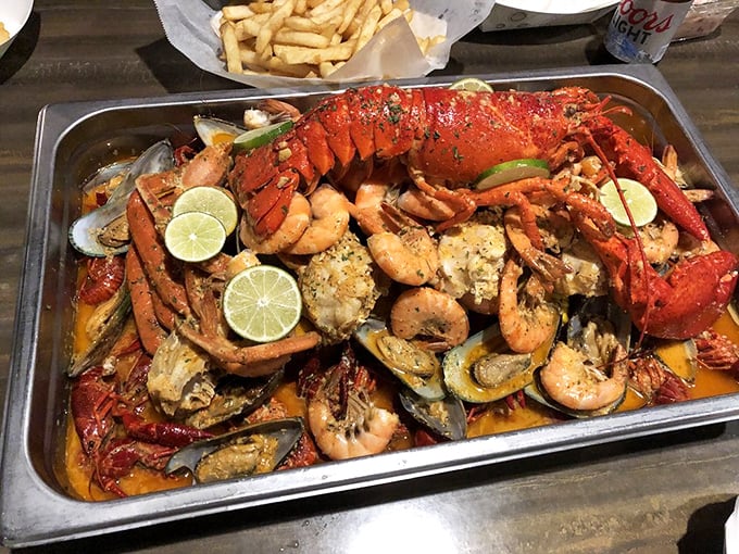 Ocean's eleven best performers, assembled on one magnificent tray. The lobster is clearly the George Clooney of this ensemble cast.