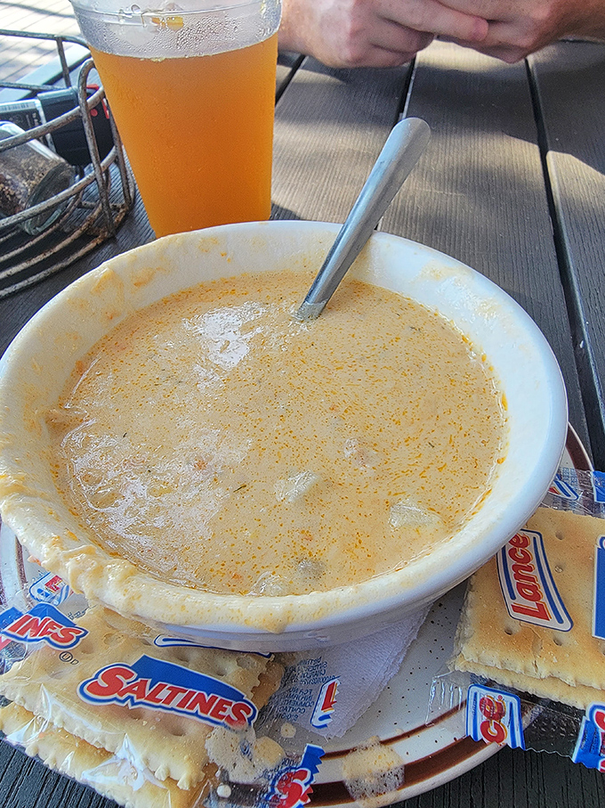 The legendary She Crab soup arrives with saltines, like serving a Rolex with a paper bag&mdash;but one spoonful explains why locals speak of it in hushed tones.