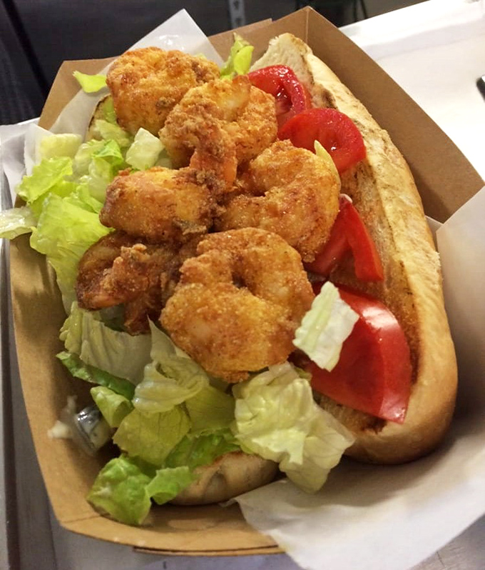 Plump, golden shrimp nestled in a fresh roll with crisp lettuce and tomato&mdash;a sandwich that whispers "Florida" in every bite.