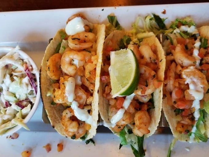 Seafood tacos that bring a taste of coastal vacations to the mountains, with fresh lime adding that perfect zing to every perfectly seasoned bite.