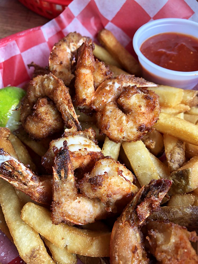 Golden-fried shrimp and crispy fries&mdash;the beach vacation equivalent of comfort food that makes you want to high-five the chef.