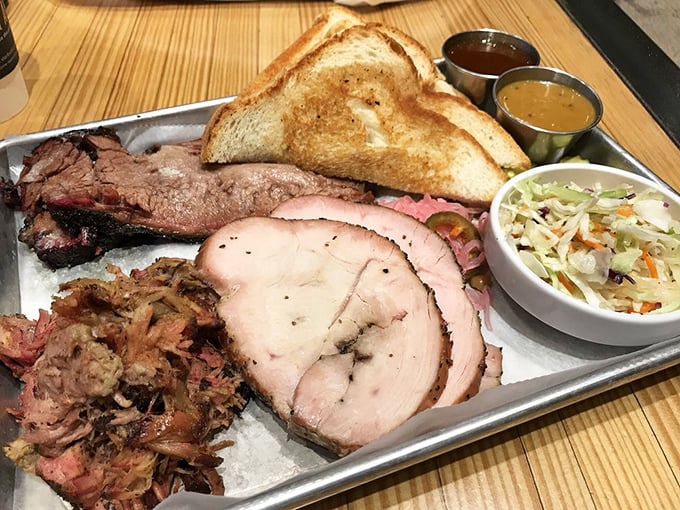 A meat platter that could make vegetarians question their life choices - and that's before they spot the cornbread.