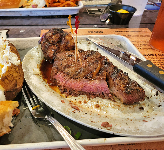 That perfect pink smoke ring on the ribeye isn't just cooking&mdash;it's edible evidence of patience, expertise, and the kind of time commitment most relationships would envy.