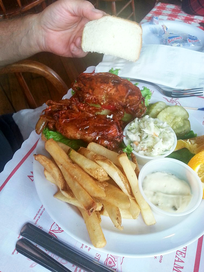 The soft shell crab sandwich&mdash;nature's perfect moment when a crab sheds its hard shell, quickly captured and transformed into crispy, tender bliss.