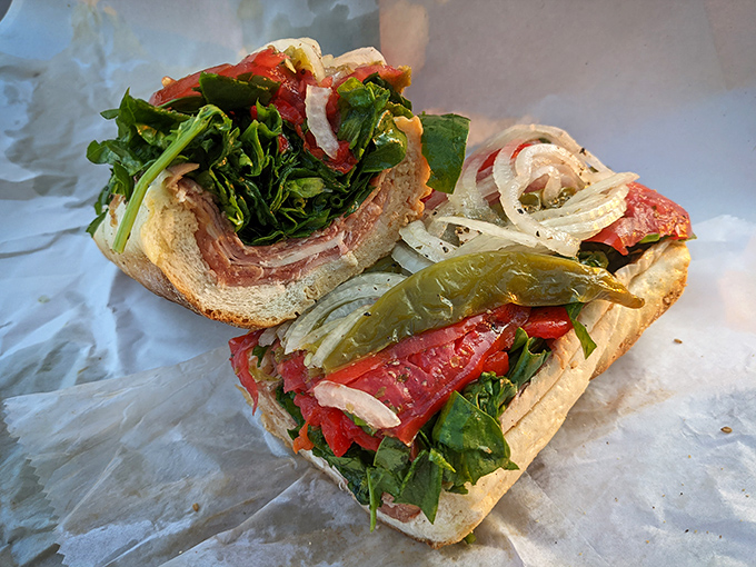 A work of edible art. Italian meats, sharp provolone, and fresh greens create a color palette that would make both Michelangelo and your stomach growl with appreciation.