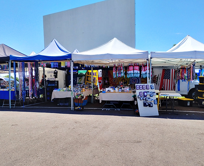 A marketplace United Nations&mdash;each tent a country with its own customs, currency (all American dollars), and cultural treasures to discover.