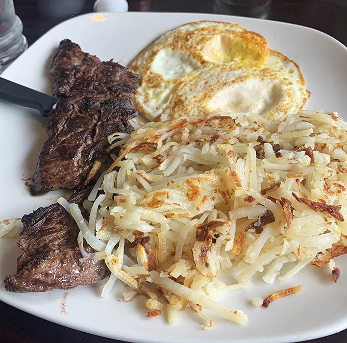 Steak and eggs: the breakfast of champions, the lunch of legends, and the reason elastic-waist pants were invented.