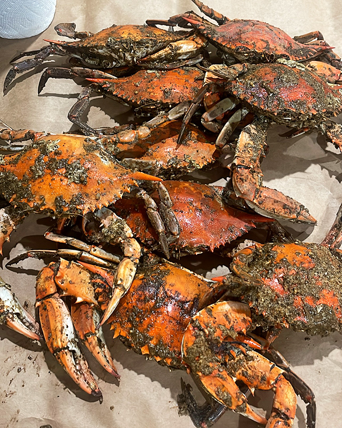 Old Bay-crusted steamed crabs &ndash; nature's puzzle boxes where the reward for your labor is sweet meat that tastes like summer in Maryland.
