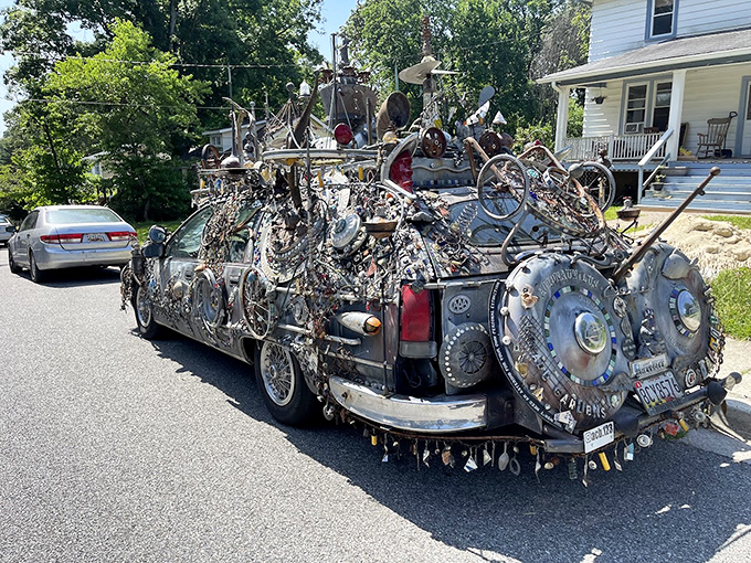 Somewhere between steampunk fantasy and mechanical poetry, this assemblage transforms ordinary objects into an extraordinary visual symphony.