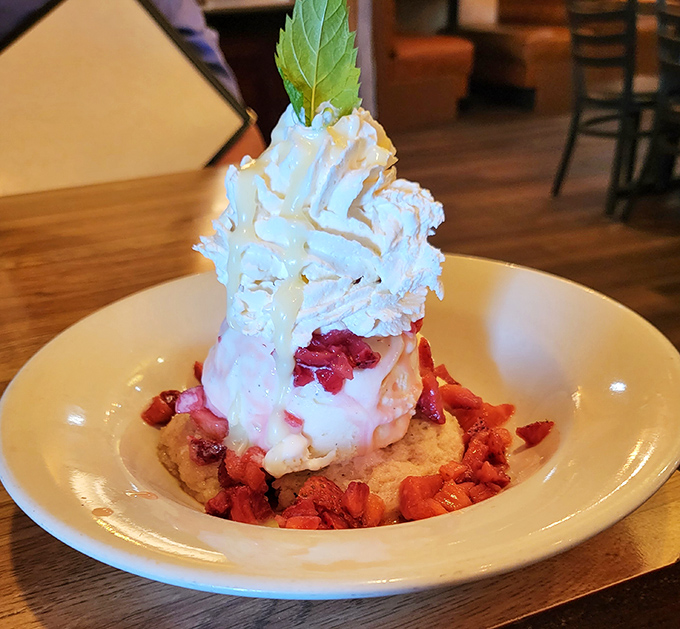 A dessert that understands the assignment: fresh strawberries, pillowy whipped cream, and a shortcake that's clearly not phoning it in.