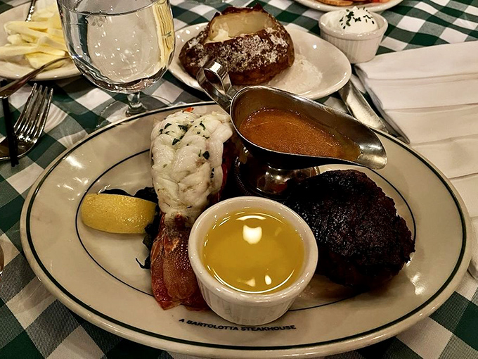 A surf and turf that doesn't just cross boundaries&mdash;it erases them. That lobster tail is practically waving hello to your taste buds.