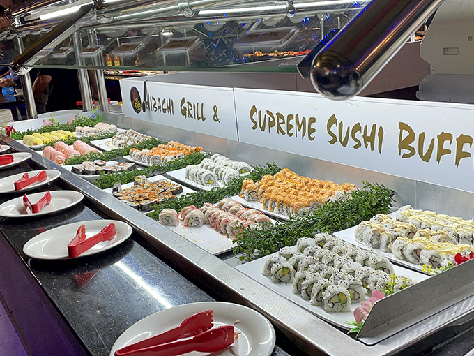 Sushi paradise stretches as far as the eye can see. Whoever said "good things come in small packages" clearly had these colorful rolls in mind.
